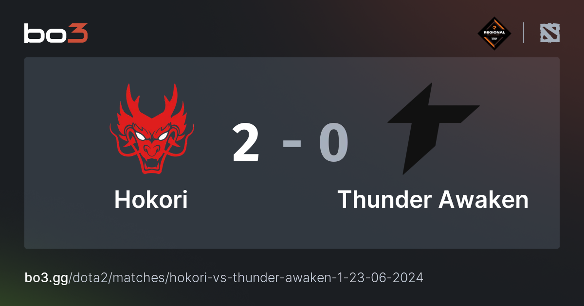 Hokori vs Thunder Awaken - Dota 2 – bo3.gg