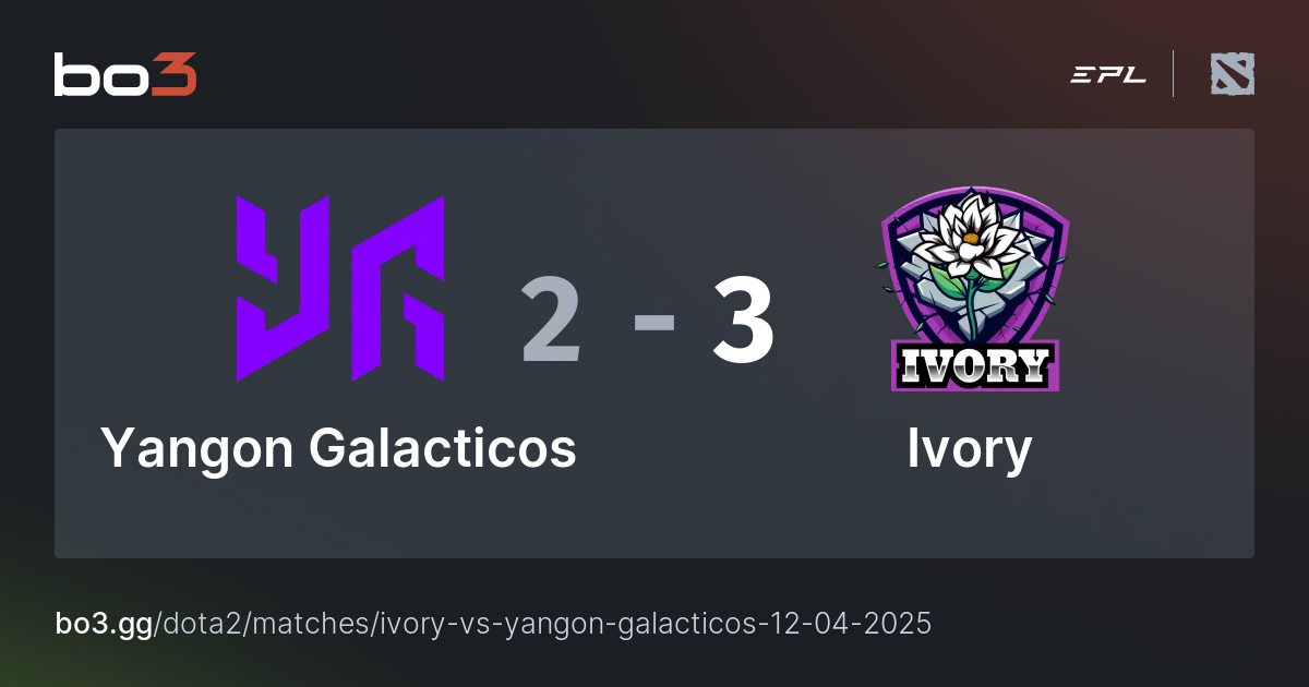 Ivory vs Yangon Galacticos - Dota 2 Live – bo3.gg
