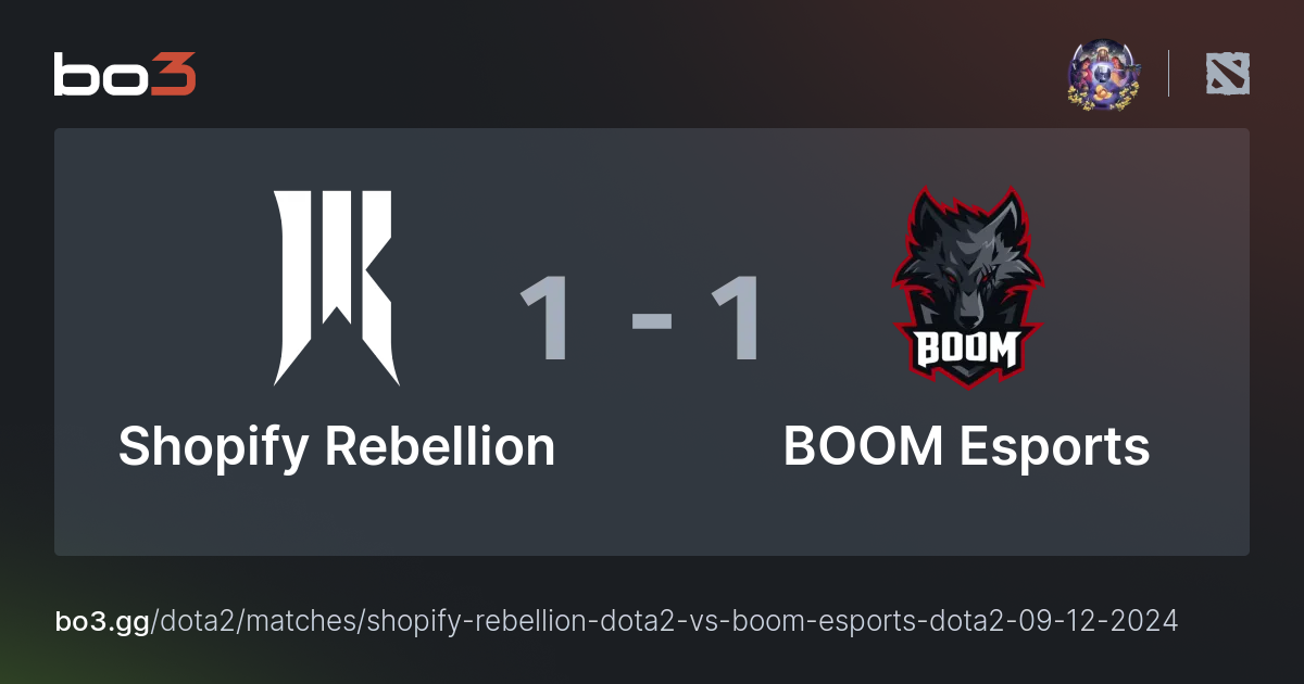 Shopify Rebellion vs BOOM Esports - Dota 2 – bo3.gg