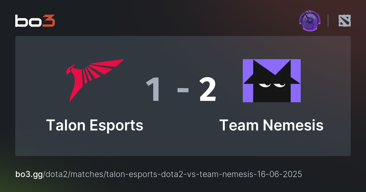 Talon Esports vs Team Nemesis - Dota 2 ライブ – bo3.gg