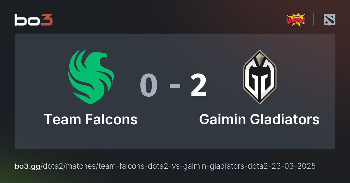 Team Falcons vs Gaimin Gladiators - Dota 2 – bo3.gg