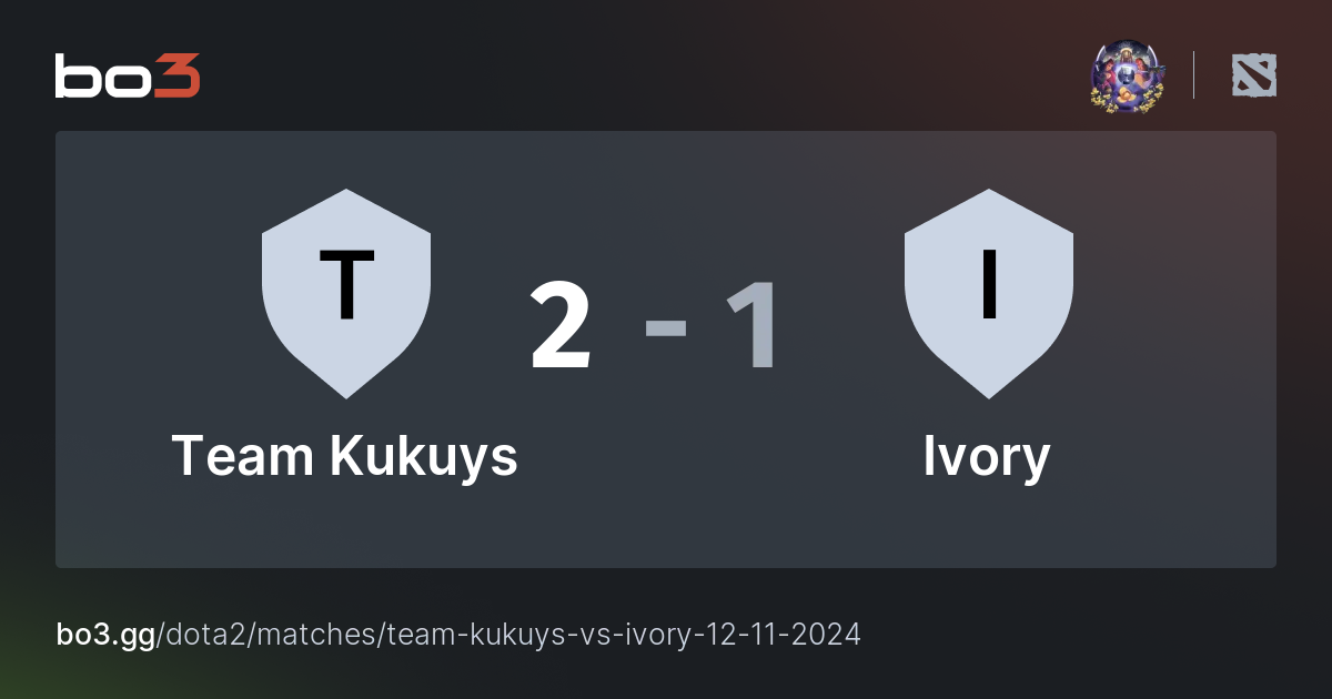 Team Kukuys vs Ivory - Dota 2 – bo3.gg