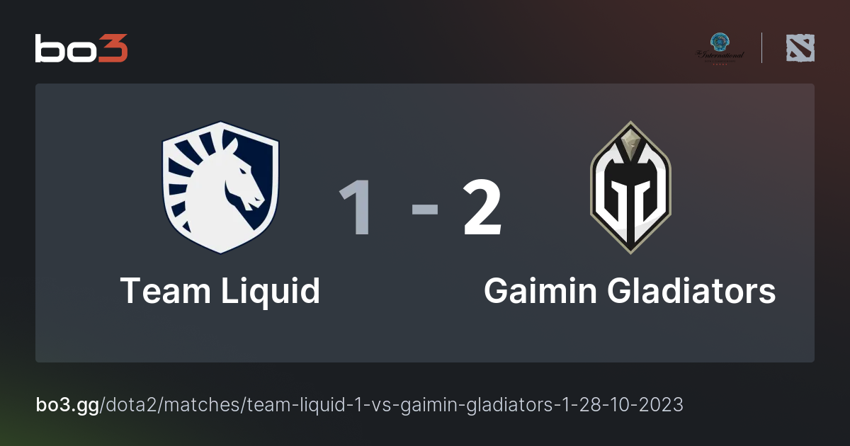 Team Liquid vs Gaimin Gladiators - Dota 2 – bo3.gg