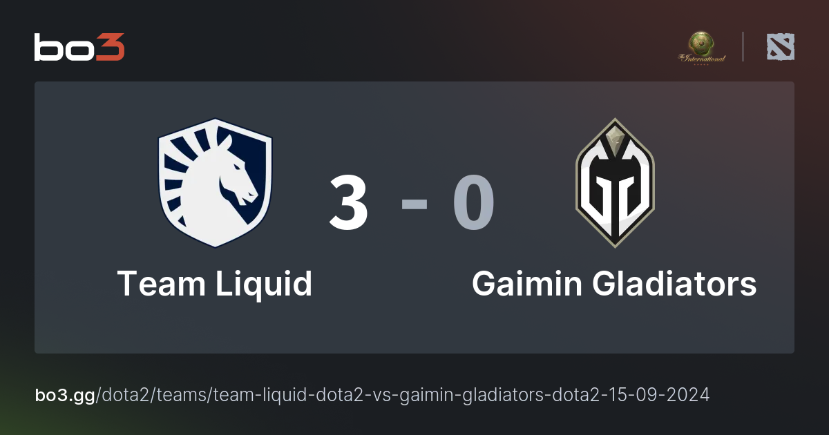 Team Liquid vs Gaimin Gladiators - Dota 2 – bo3.gg