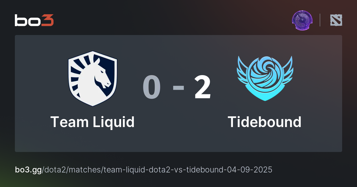 Team Liquid vs Tidebound - Dota 2 En direct – bo3.gg
