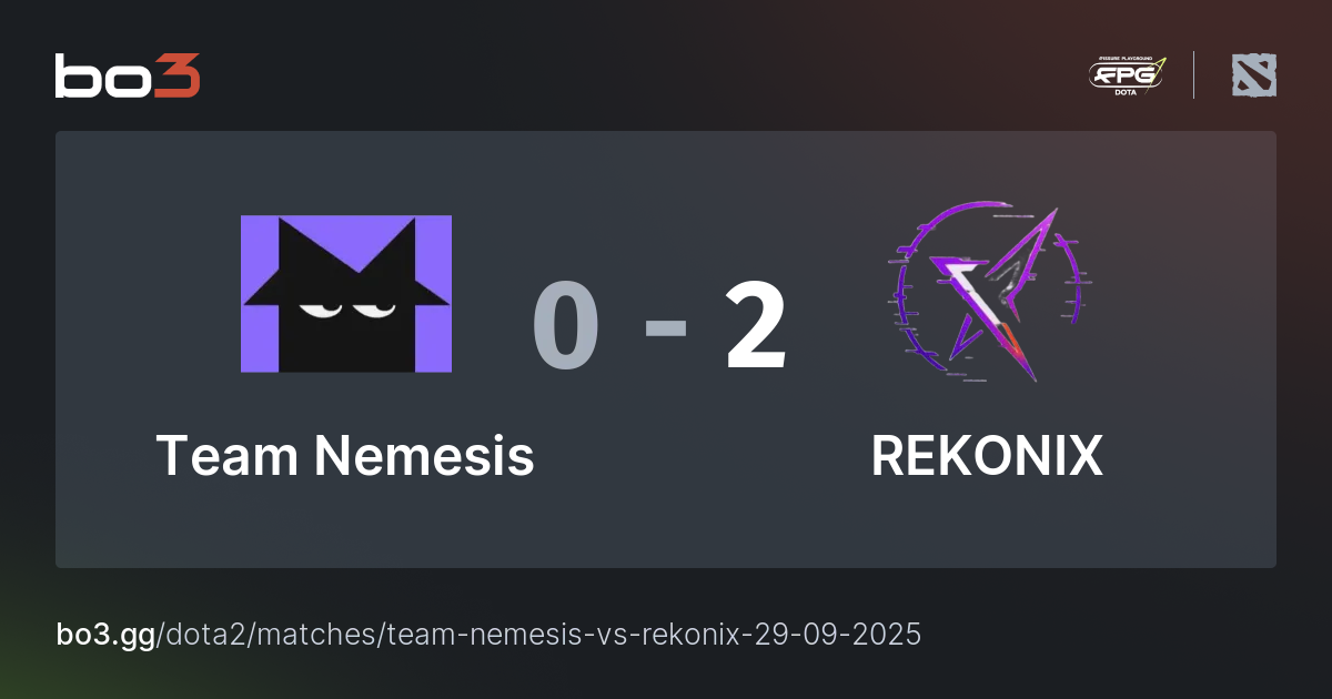 Team Nemesis vs REKONIX - Dota 2 – bo3.gg