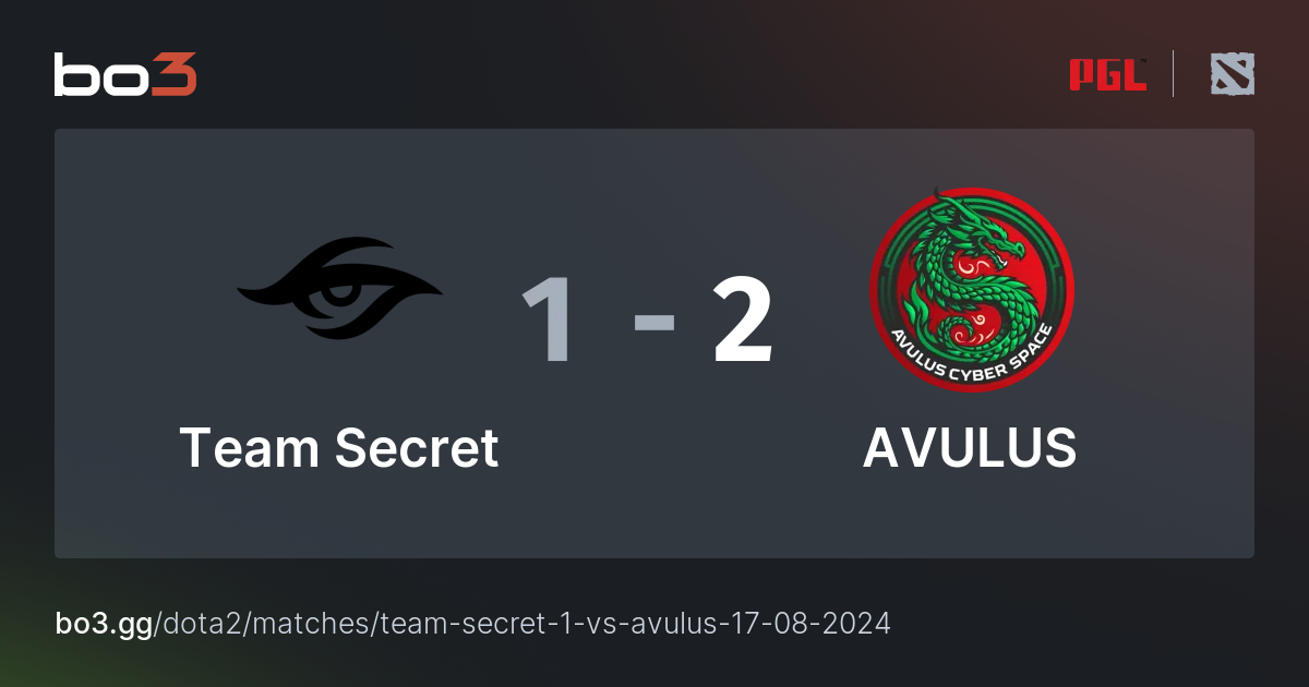 Team Secret vs AVULUS - Dota 2 – bo3.gg