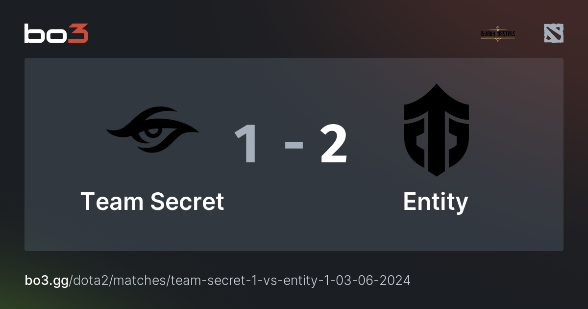 Team Secret vs Entity - Dota 2 – bo3.gg
