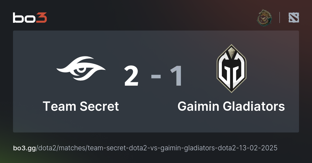 Team Secret vs Gaimin Gladiators - Dota 2 – bo3.gg