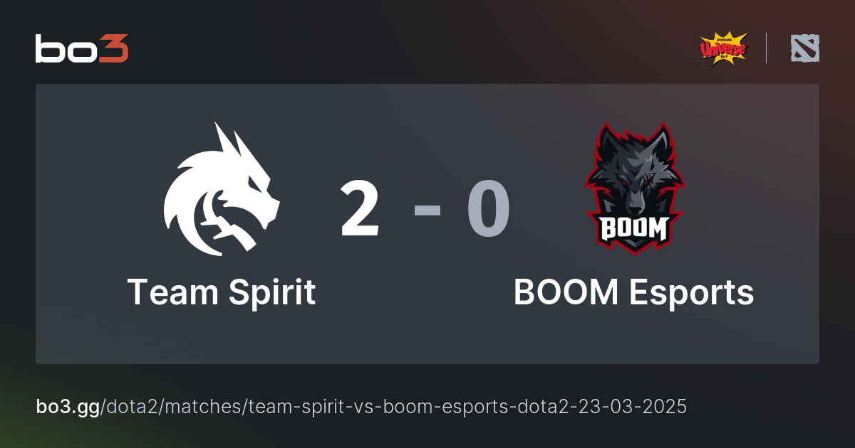 Team Spirit vs BOOM Esports - Dota 2 – bo3.gg