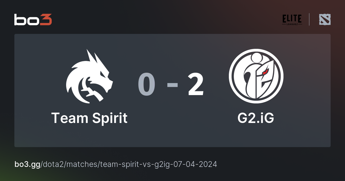 Team Spirit vs G2.iG - Dota 2 – bo3.gg