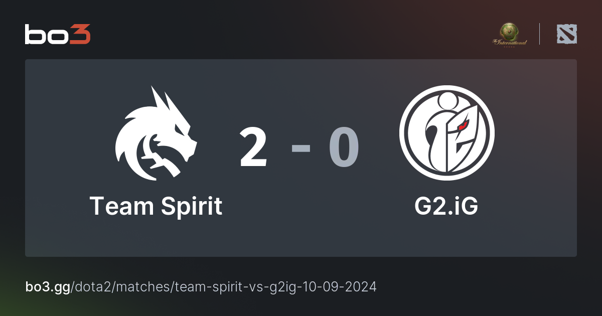 Team Spirit vs G2.iG - Dota 2 – bo3.gg