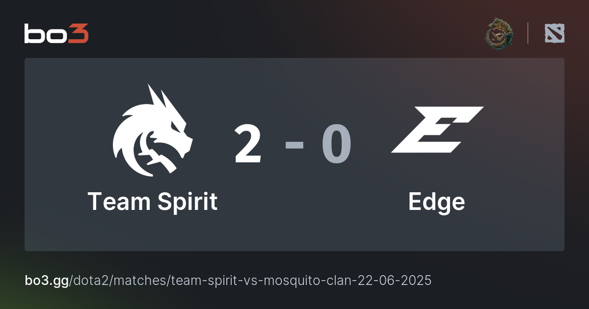 Team Spirit vs Edge - Dota 2 – bo3.gg