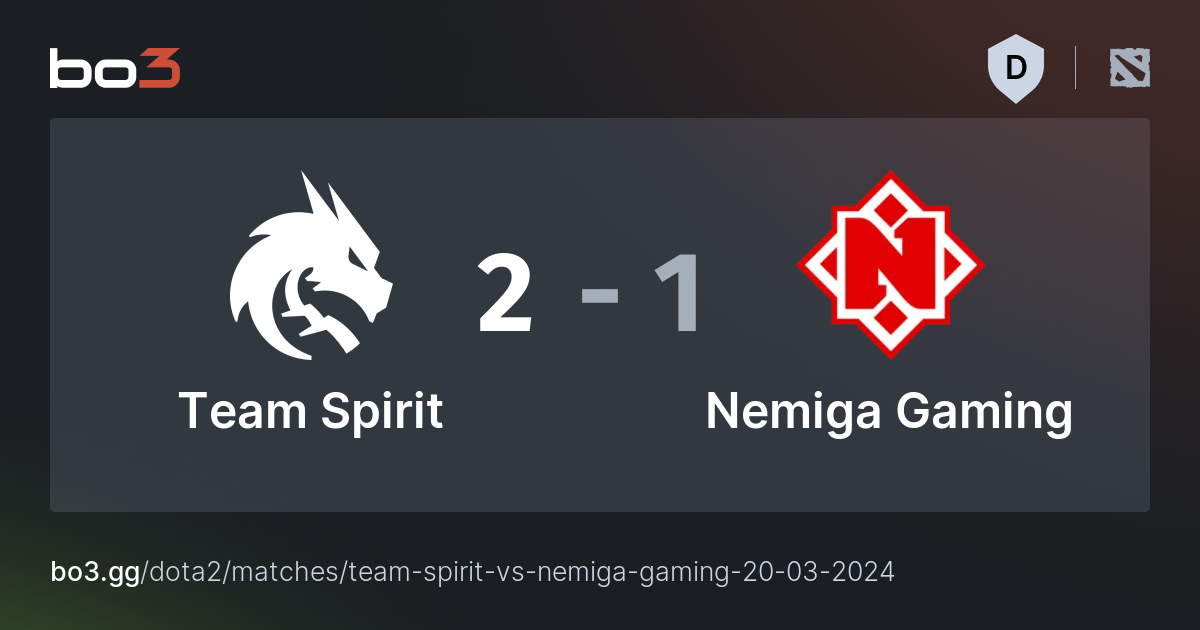 Team Spirit vs Nemiga Gaming - Dota 2 – bo3.gg