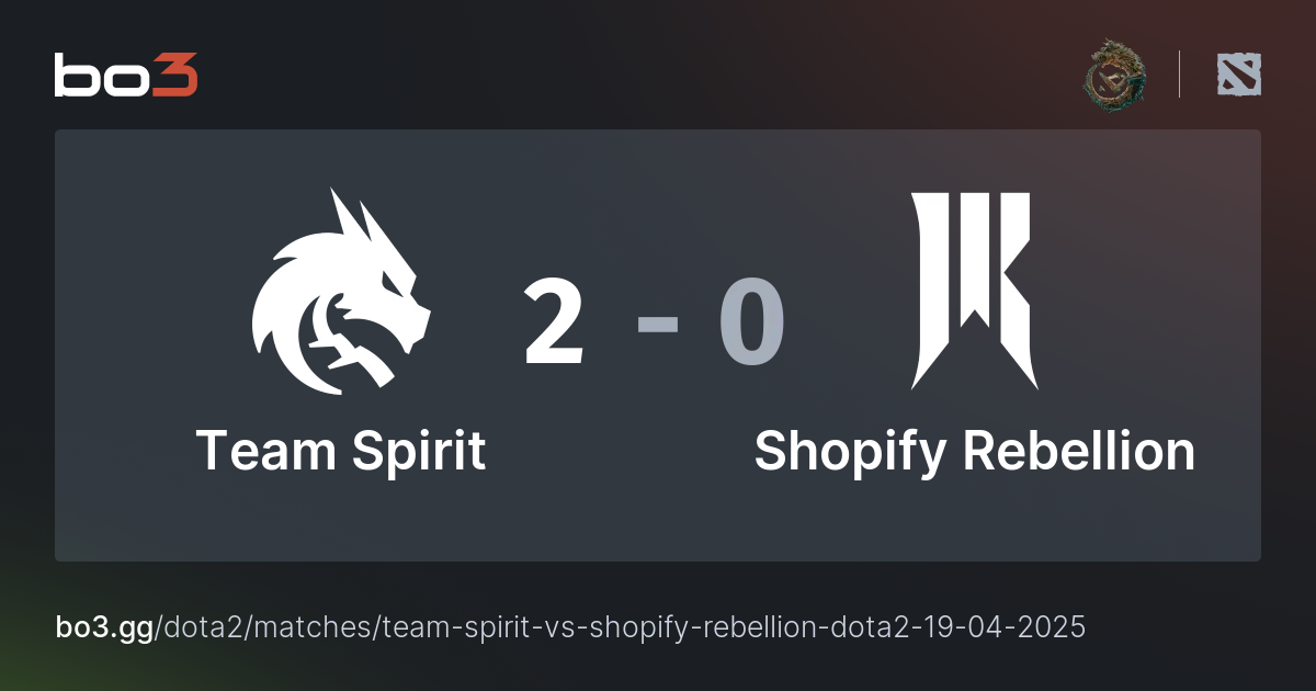 Team Spirit vs Shopify Rebellion - Dota 2 – bo3.gg