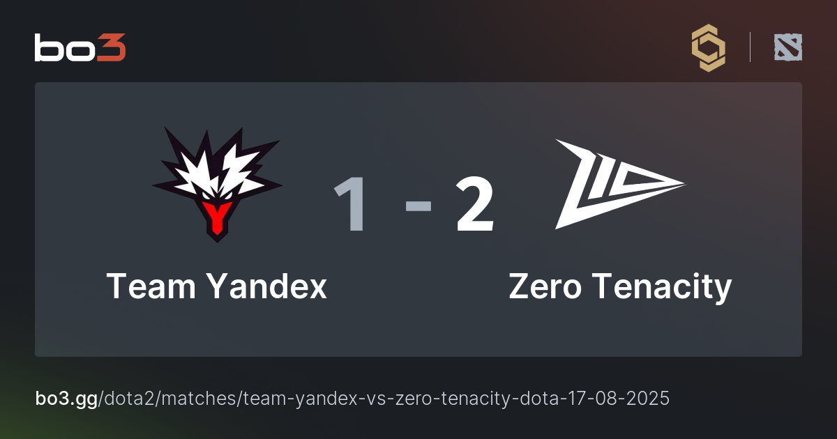 Team Yandex vs Zero Tenacity - Dota 2 – bo3.gg