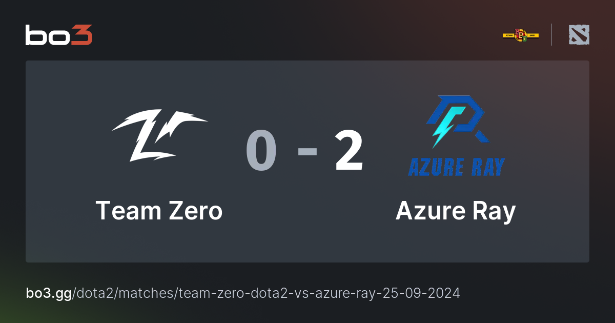 Team Zero vs Azure Ray - Dota 2 – bo3.gg