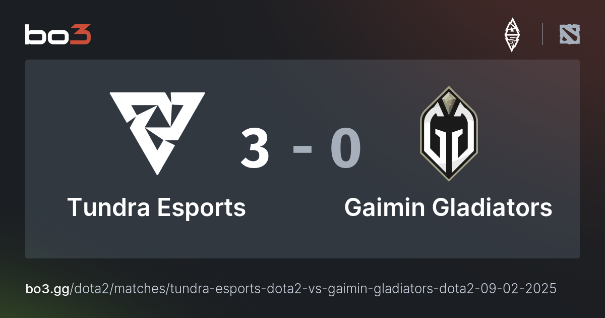 Tundra Esports vs Gaimin Gladiators - Dota 2 – bo3.gg