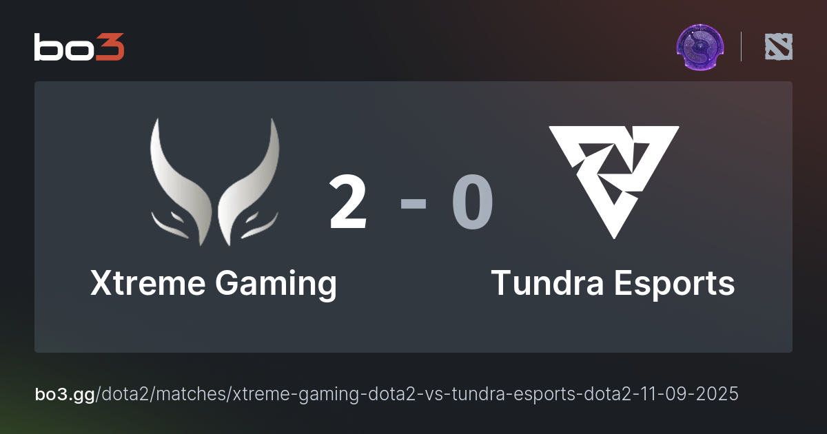Xtreme Gaming vs Tundra Esports - Dota 2 – bo3.gg