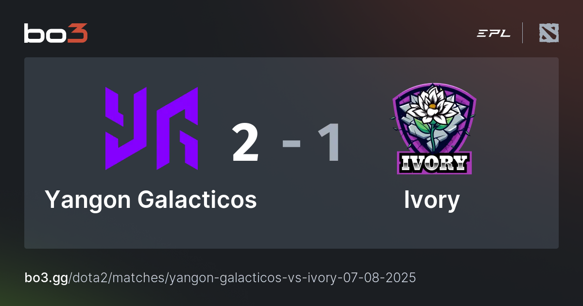 Yangon Galacticos vs Ivory - Dota 2 – bo3.gg