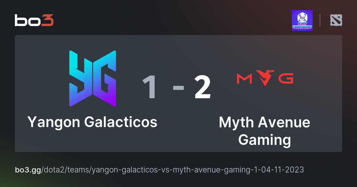 Yangon Galacticos vs Myth Avenue Gaming - Dota 2 – bo3.gg