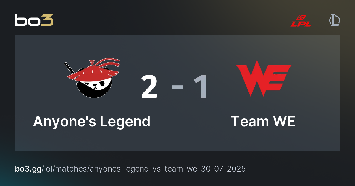 Anyone's Legend vs Team WE - League of Legends – bo3.gg