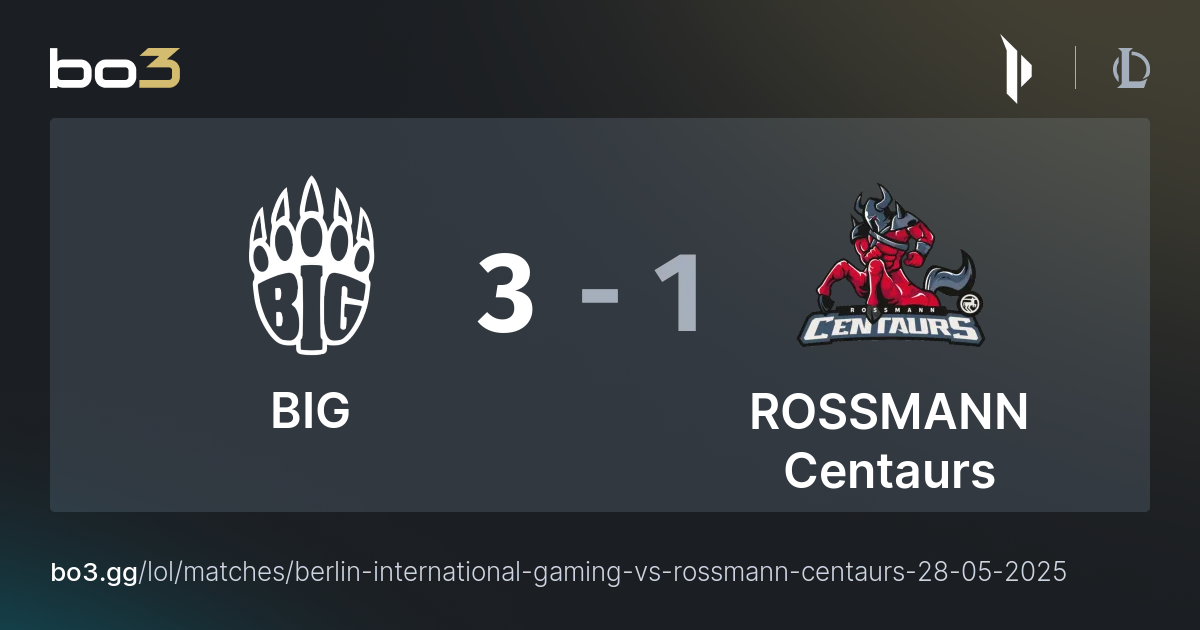 BIG vs ROSSMANN Centaurs - League of Legends – bo3.gg