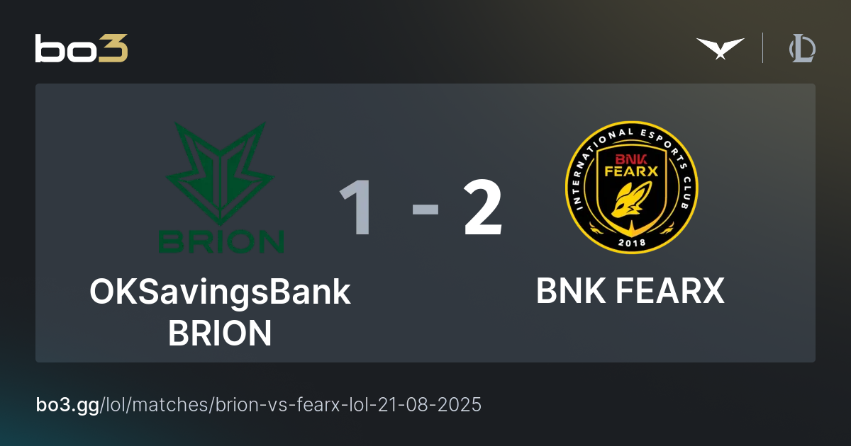 OKSavingsBank BRION vs BNK FEARX - League of Legends – bo3.gg