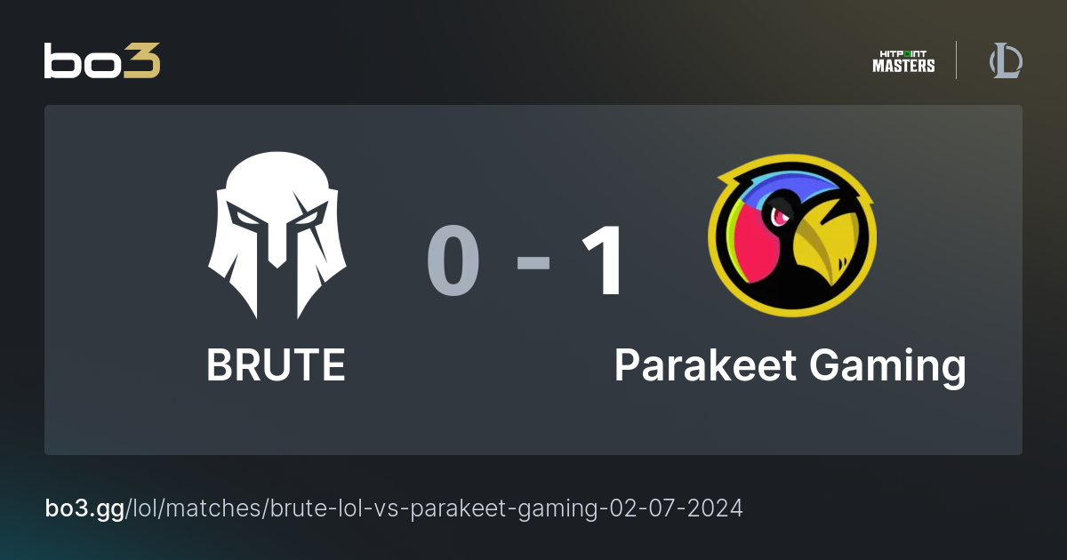 BRUTE vs Parakeet Gaming - League of Legends – bo3.gg