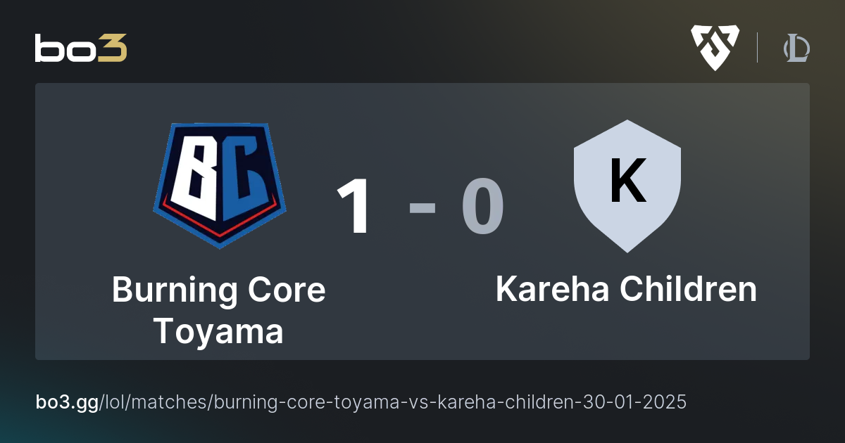Burning Core Toyama vs Kareha Children - League of Legends – bo3.gg