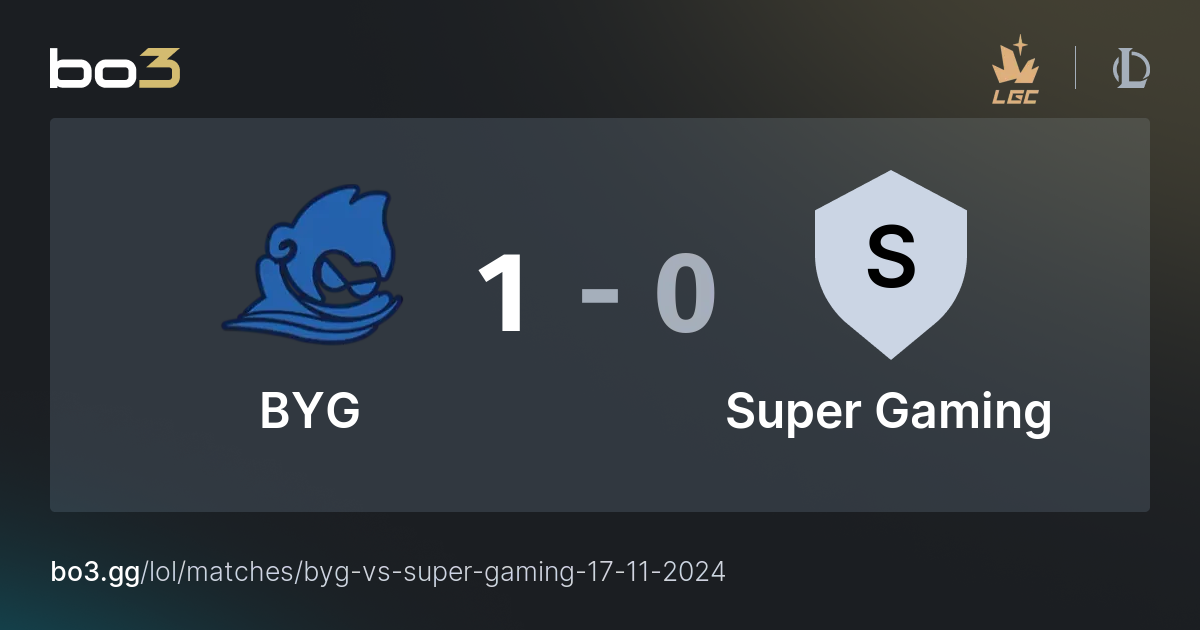 BYG vs Super Gaming - League of Legends – bo3.gg