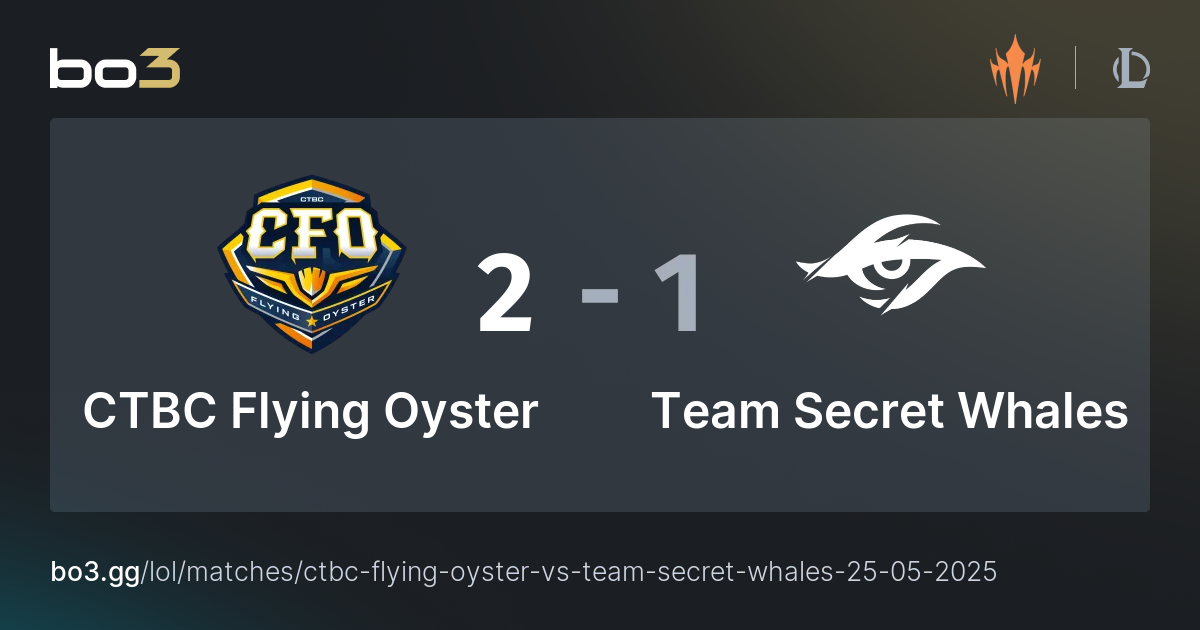 CTBC Flying Oyster vs Team Secret Whales - League of Legends – bo3.gg
