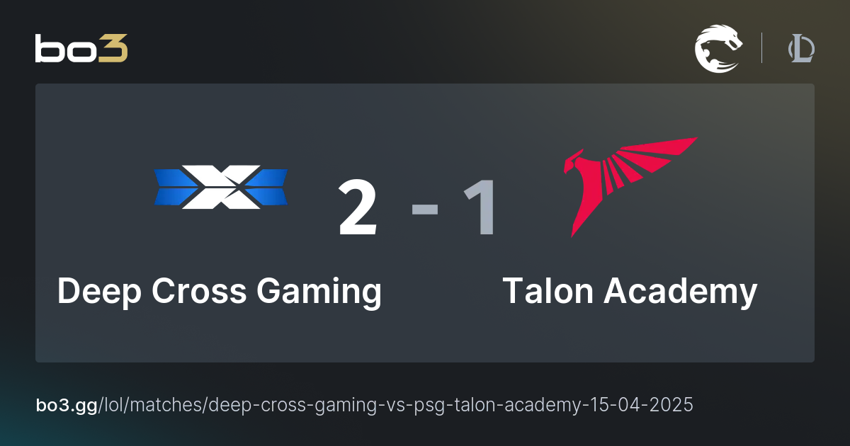 Deep Cross Gaming vs Talon Academy - League of Legends Live – bo3.gg