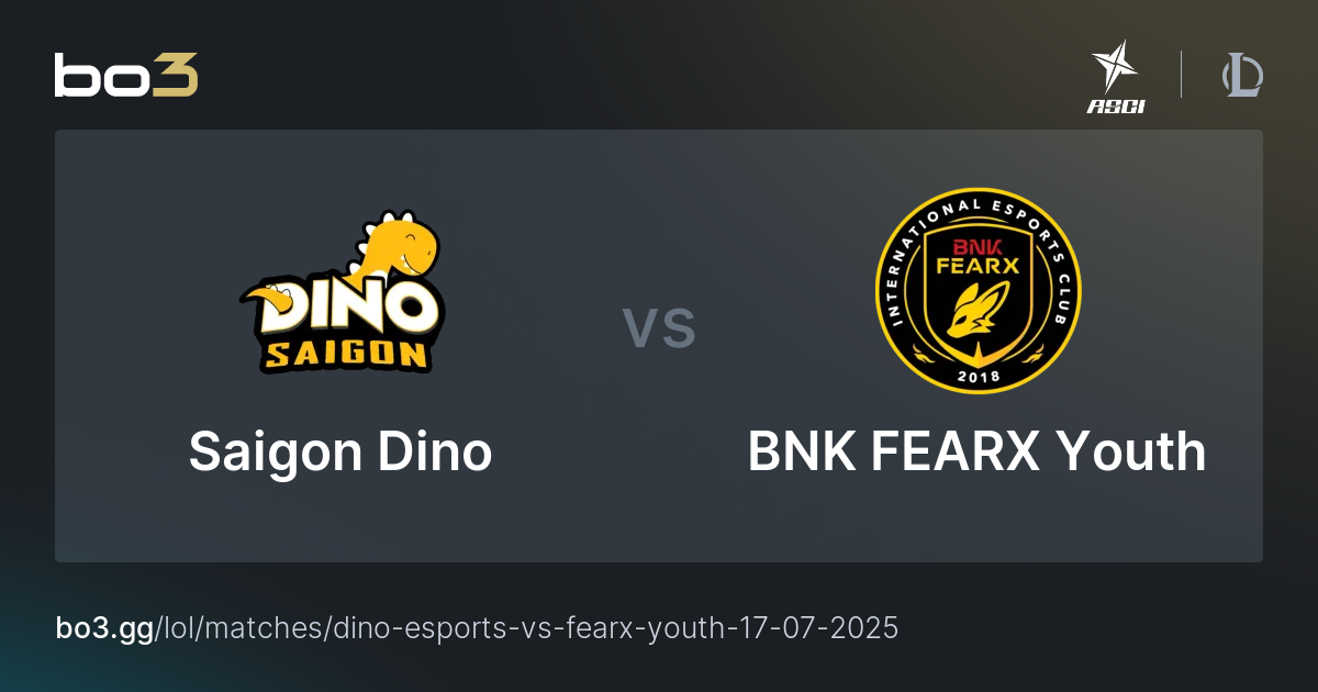 Saigon Dino vs BNK FEARX Youth - League of Legends – bo3.gg