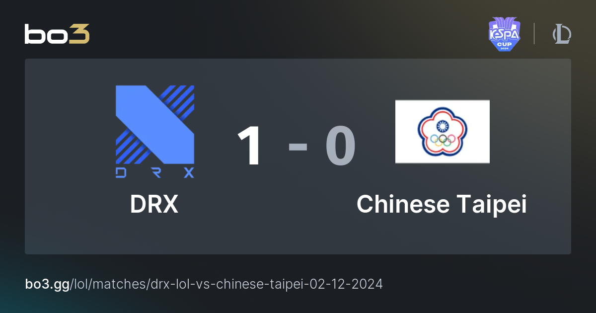 DRX vs Chinese Taipei - League of Legends – bo3.gg