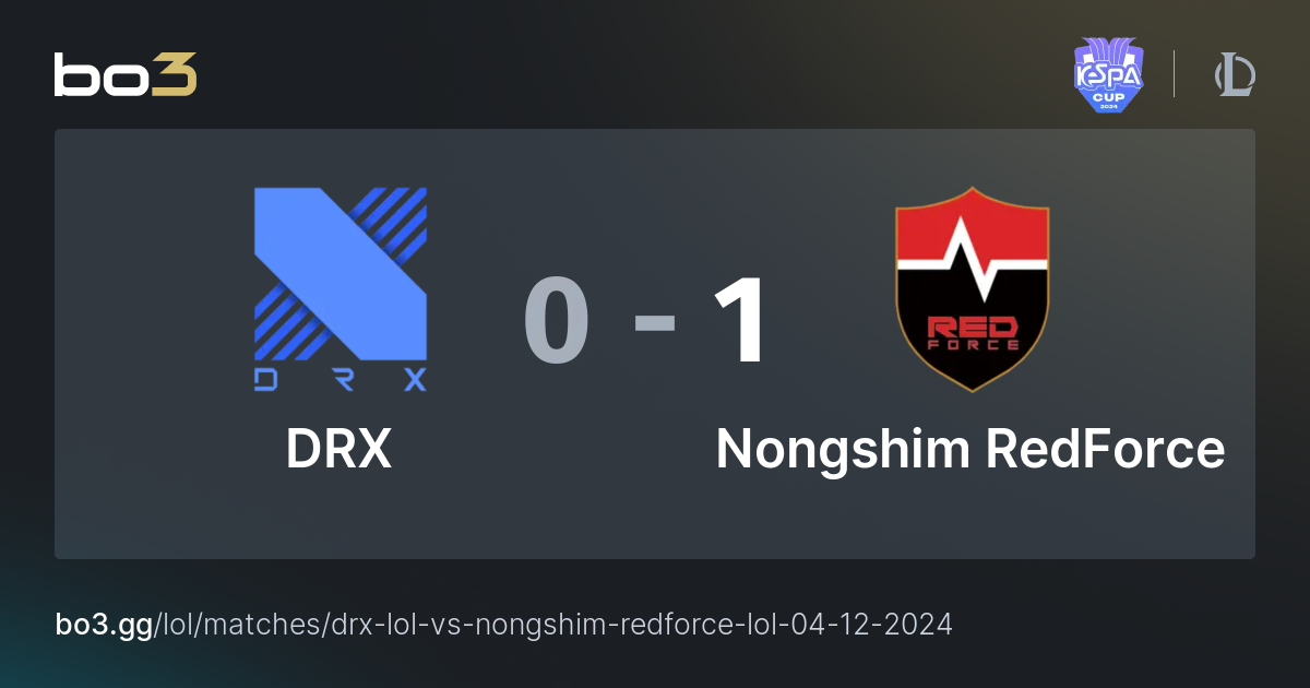 DRX vs Nongshim RedForce - League of Legends – bo3.gg