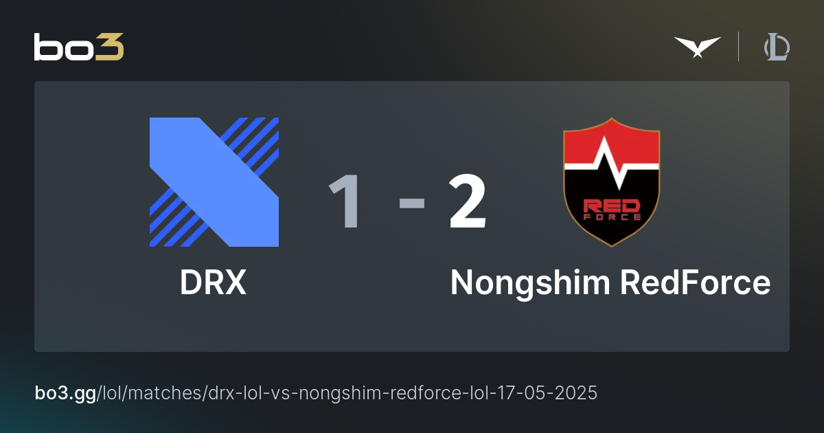 DRX vs Nongshim RedForce - League of Legends – bo3.gg