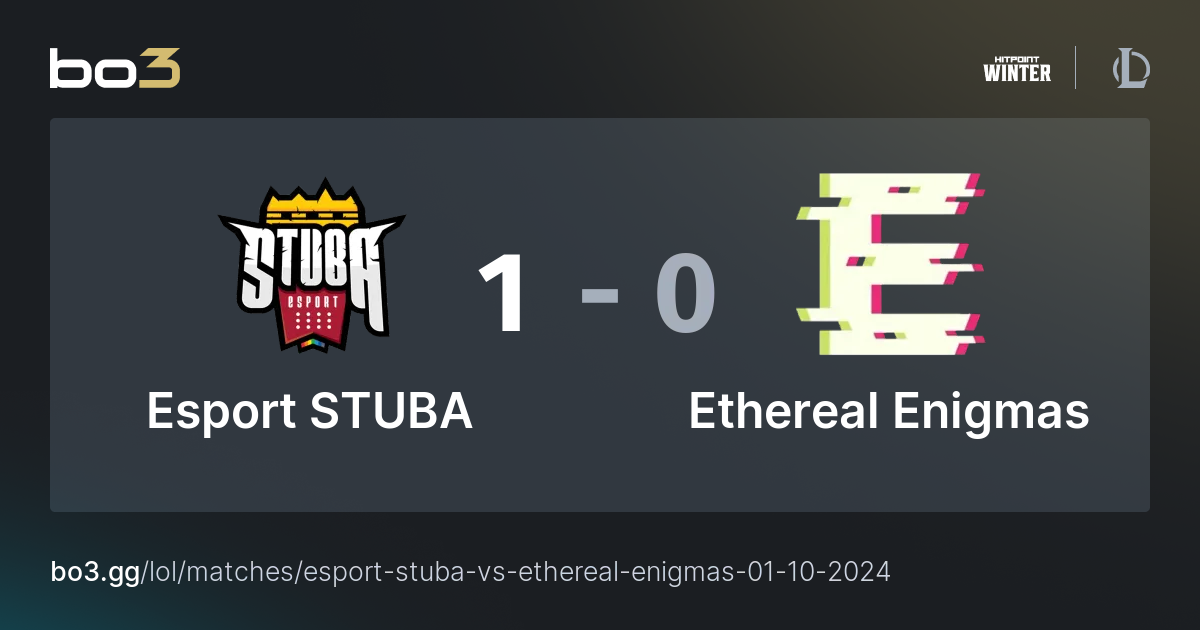 Esport STUBA vs Ethereal Enigmas - League of Legends – bo3.gg
