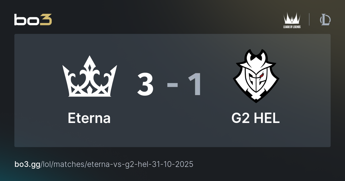 Eterna vs G2 HEL - League of Legends ライブ – bo3.gg
