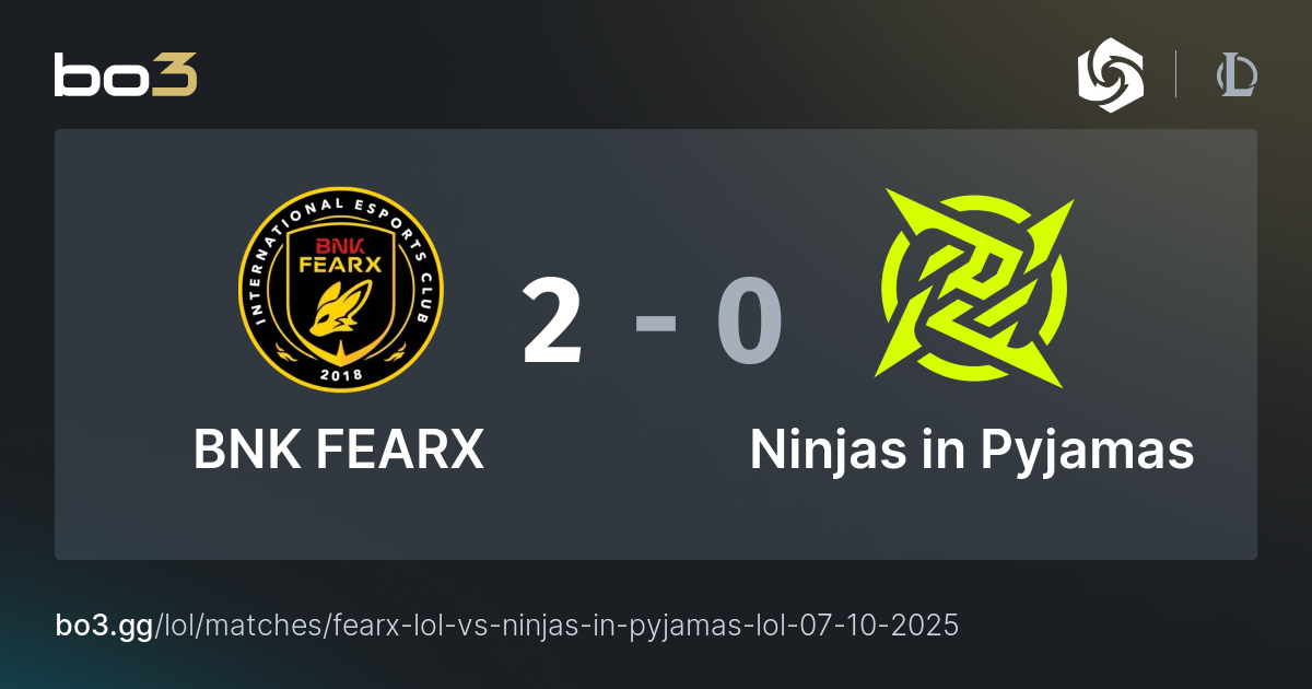 BNK FEARX vs Ninjas in Pyjamas – Map 2 – League of Legends – bo3.gg