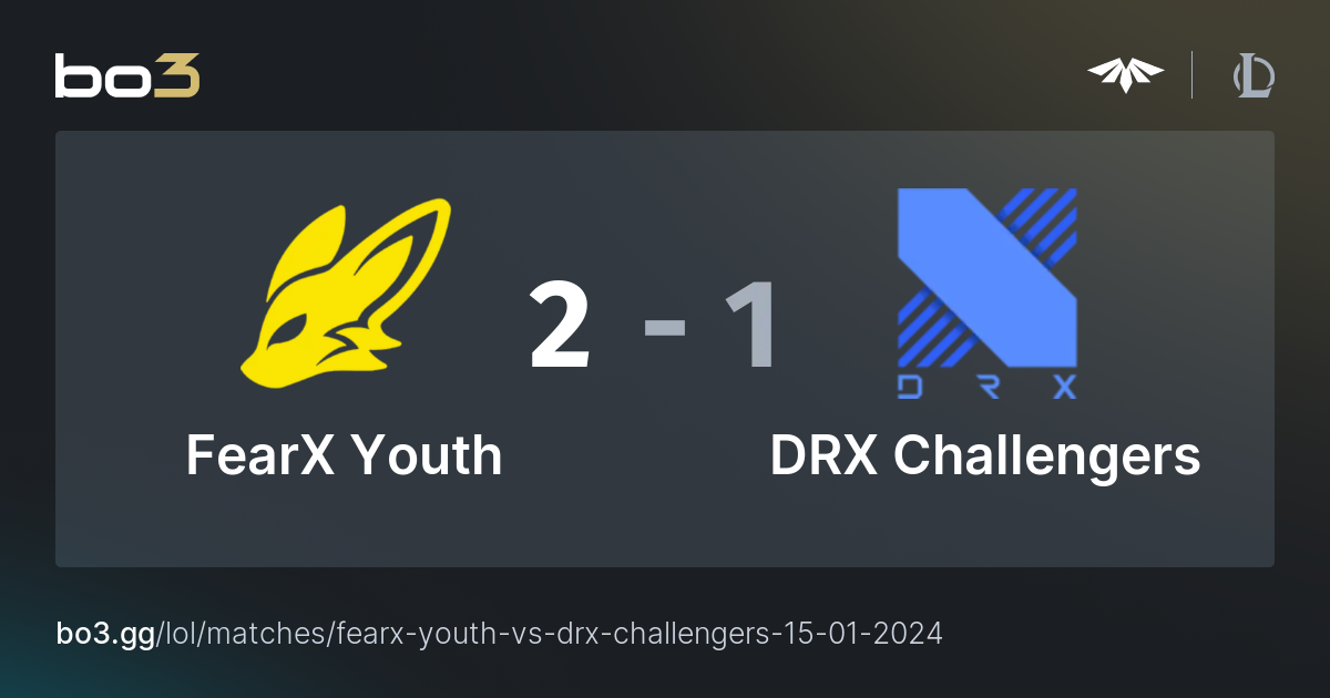 FearX Youth vs DRX Challengers - League of Legends – bo3.gg