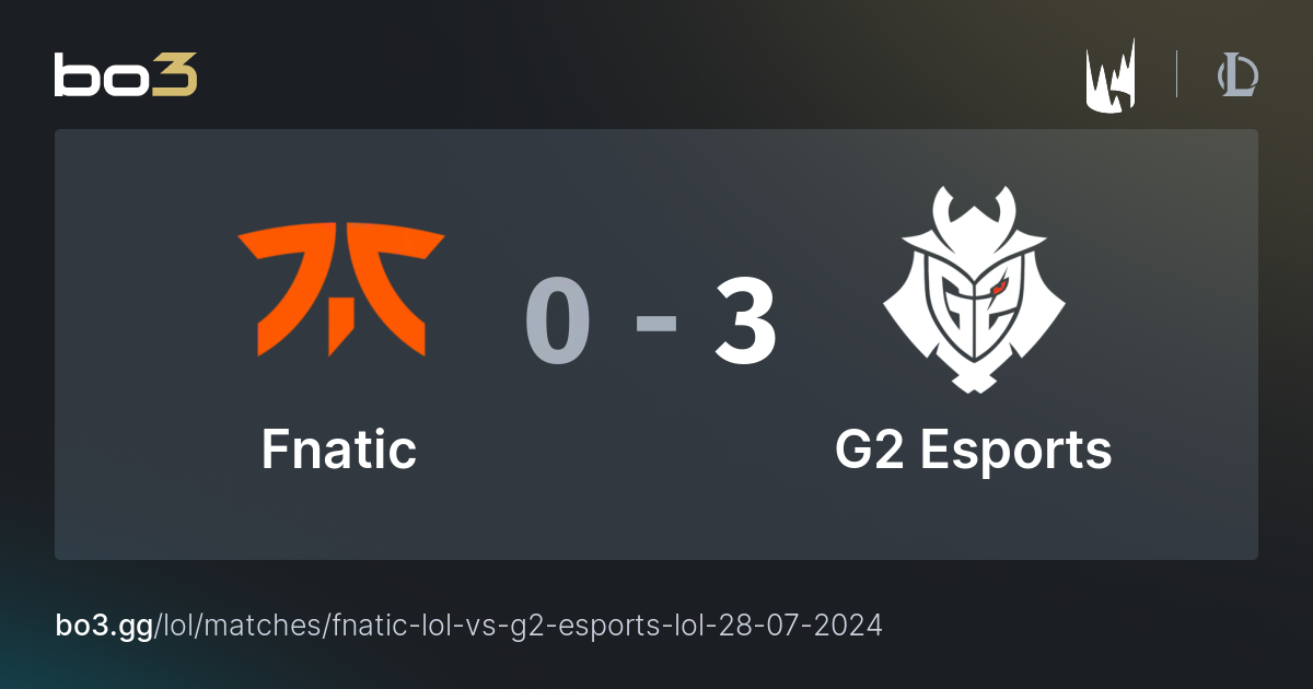 Fnatic vs G2 Esports - League of Legends – bo3.gg
