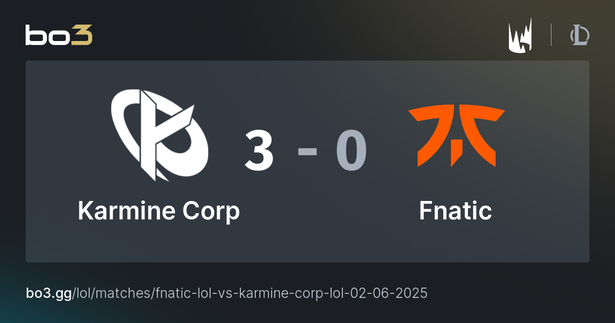 Karmine Corp vs Fnatic - League of Legends – bo3.gg