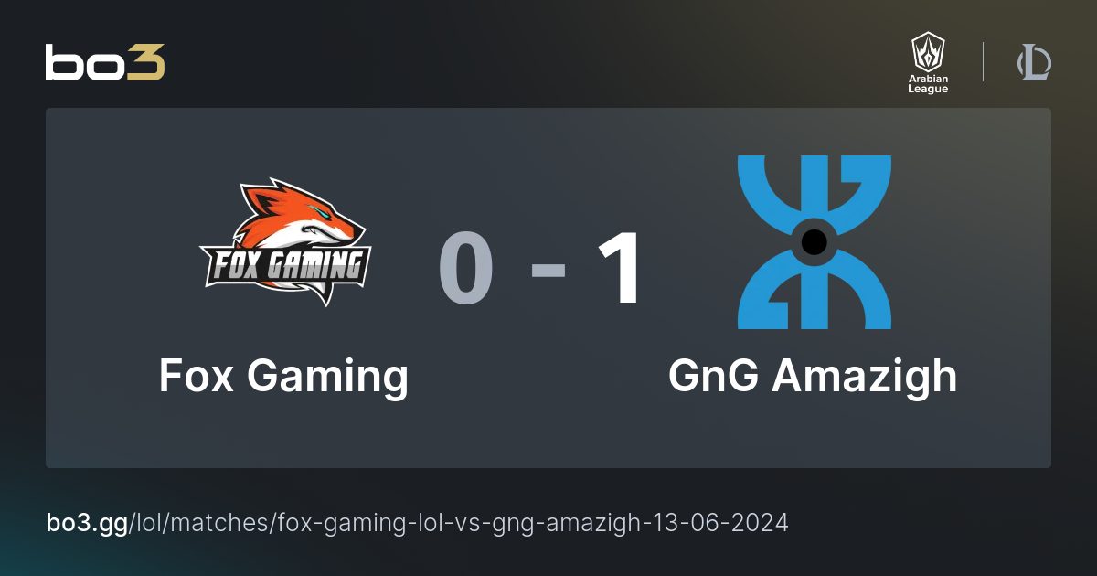 Fox Gaming vs GnG Amazigh - League of Legends – bo3.gg