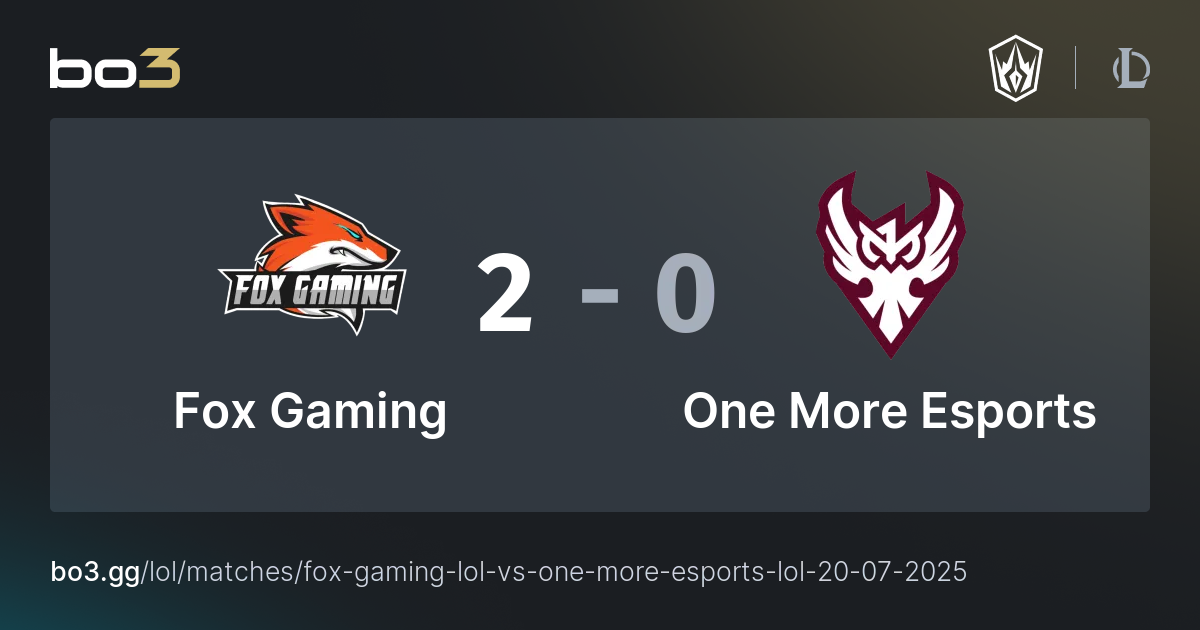 Fox Gaming vs One More Esports - League of Legends Live – bo3.gg