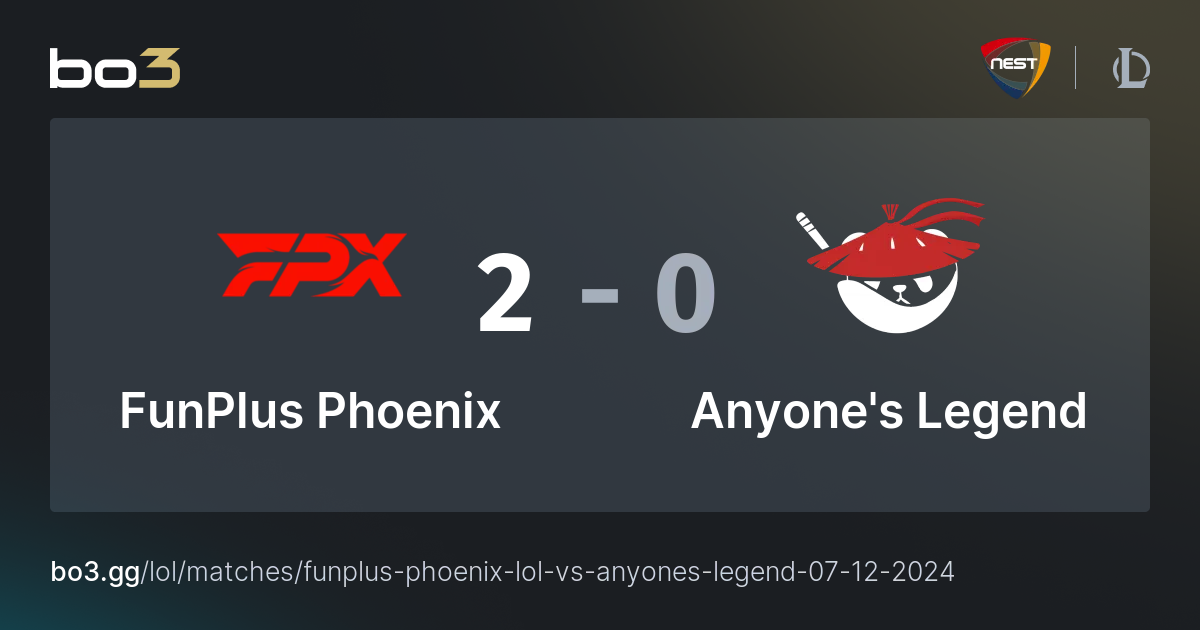 FunPlus Phoenix vs Anyone's Legend - League of Legends – bo3.gg