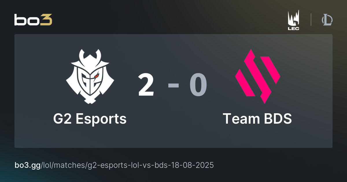 G2 Esports vs Team BDS - League of Legends En direct – bo3.gg