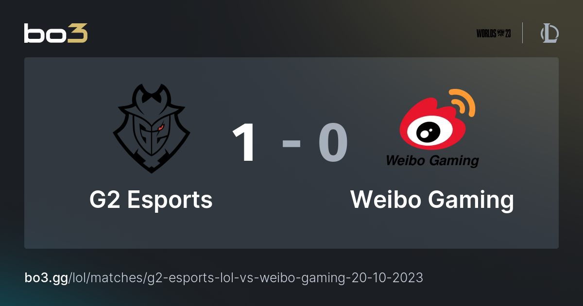 G2 Esports vs Weibo Gaming - League of Legends – bo3.gg