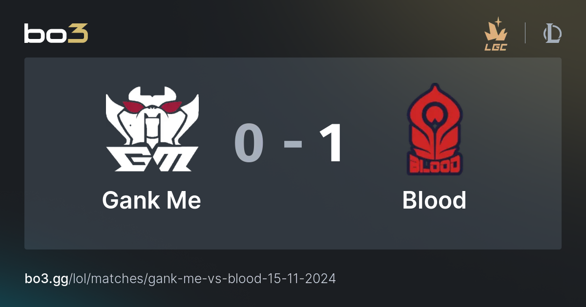 Gank Me vs Blood - League of Legends – bo3.gg