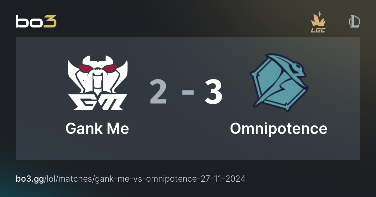 Gank Me vs Omnipotence - League of Legends – bo3.gg